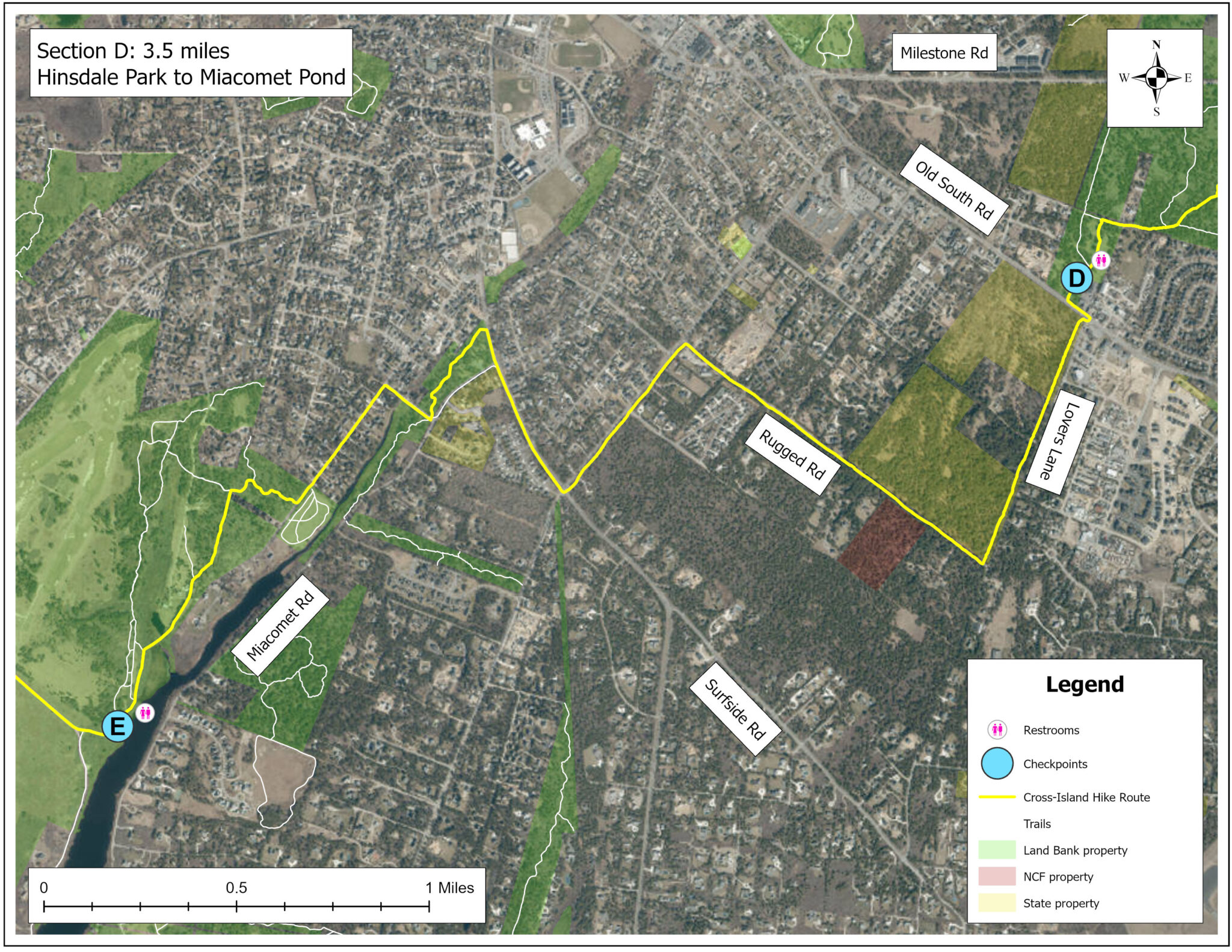 2025 Cross Island Hike Section Maps - Nantucket Land Bank