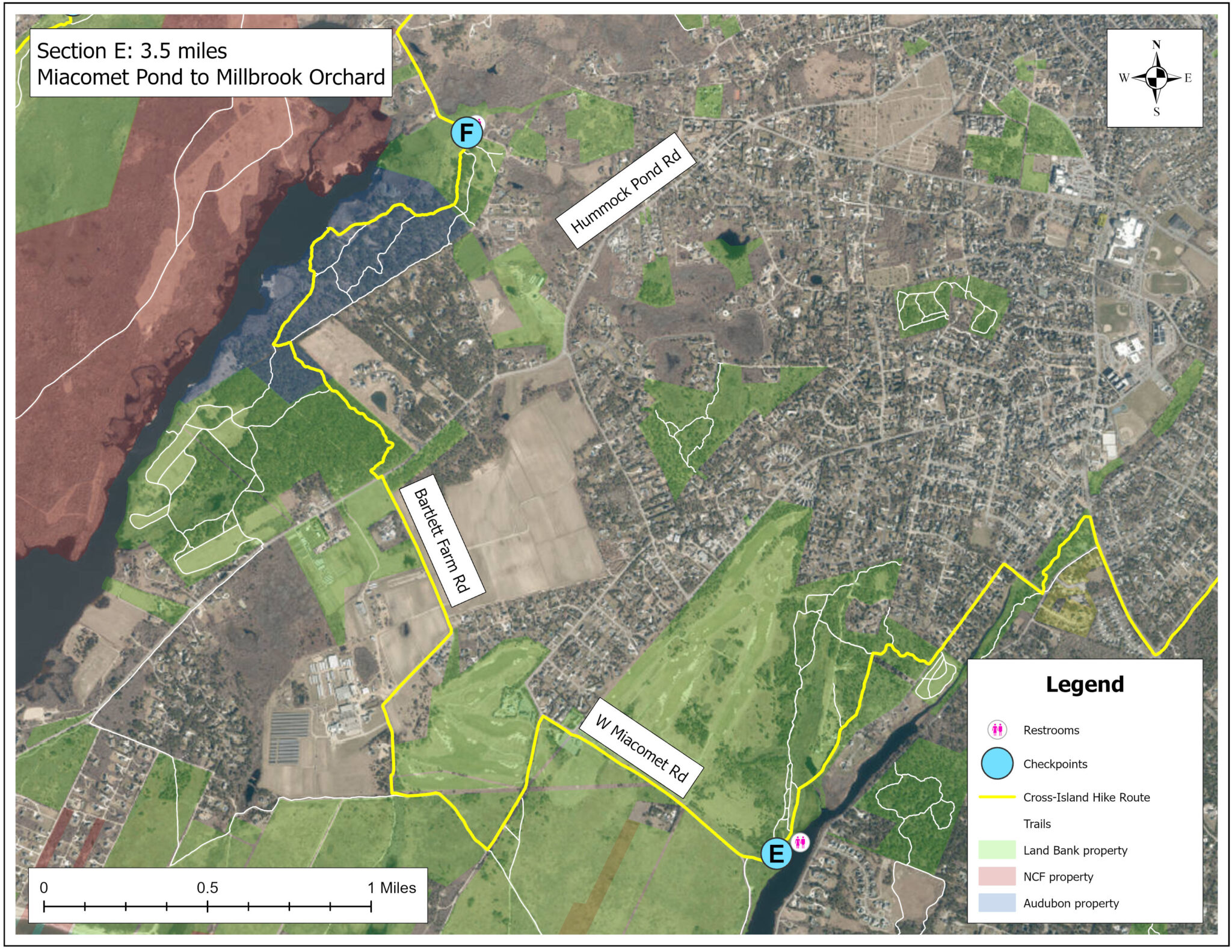 2025 Cross Island Hike Section Maps - Nantucket Land Bank